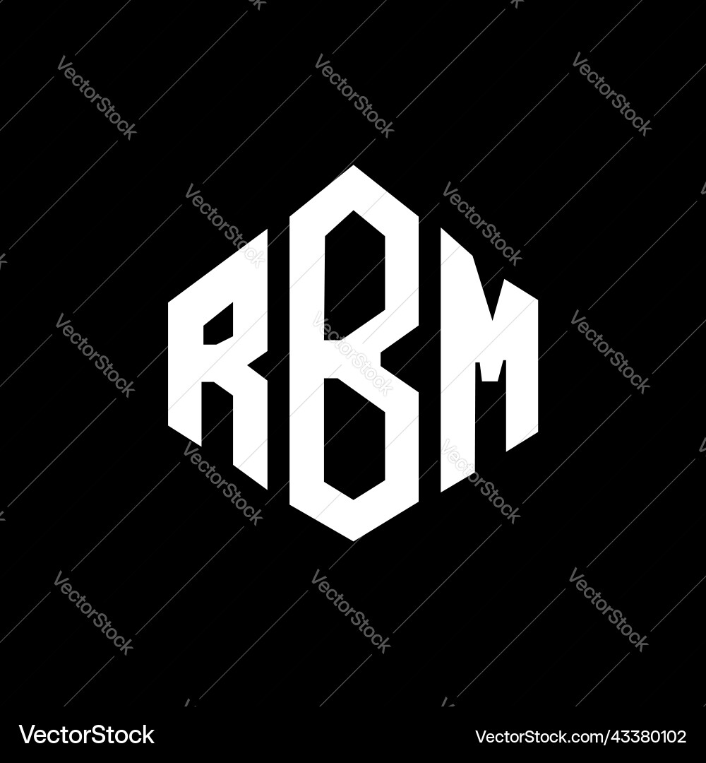Rbm letter logo design with polygon shape Vector Image