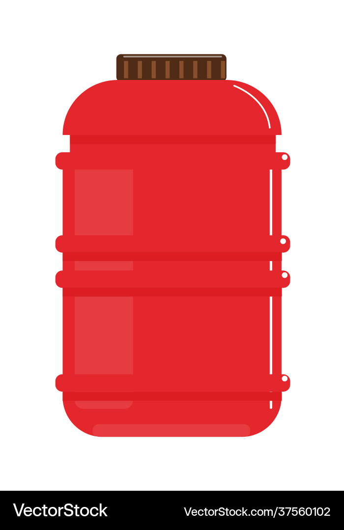 Red plastic storage tank isolated on white Vector Image