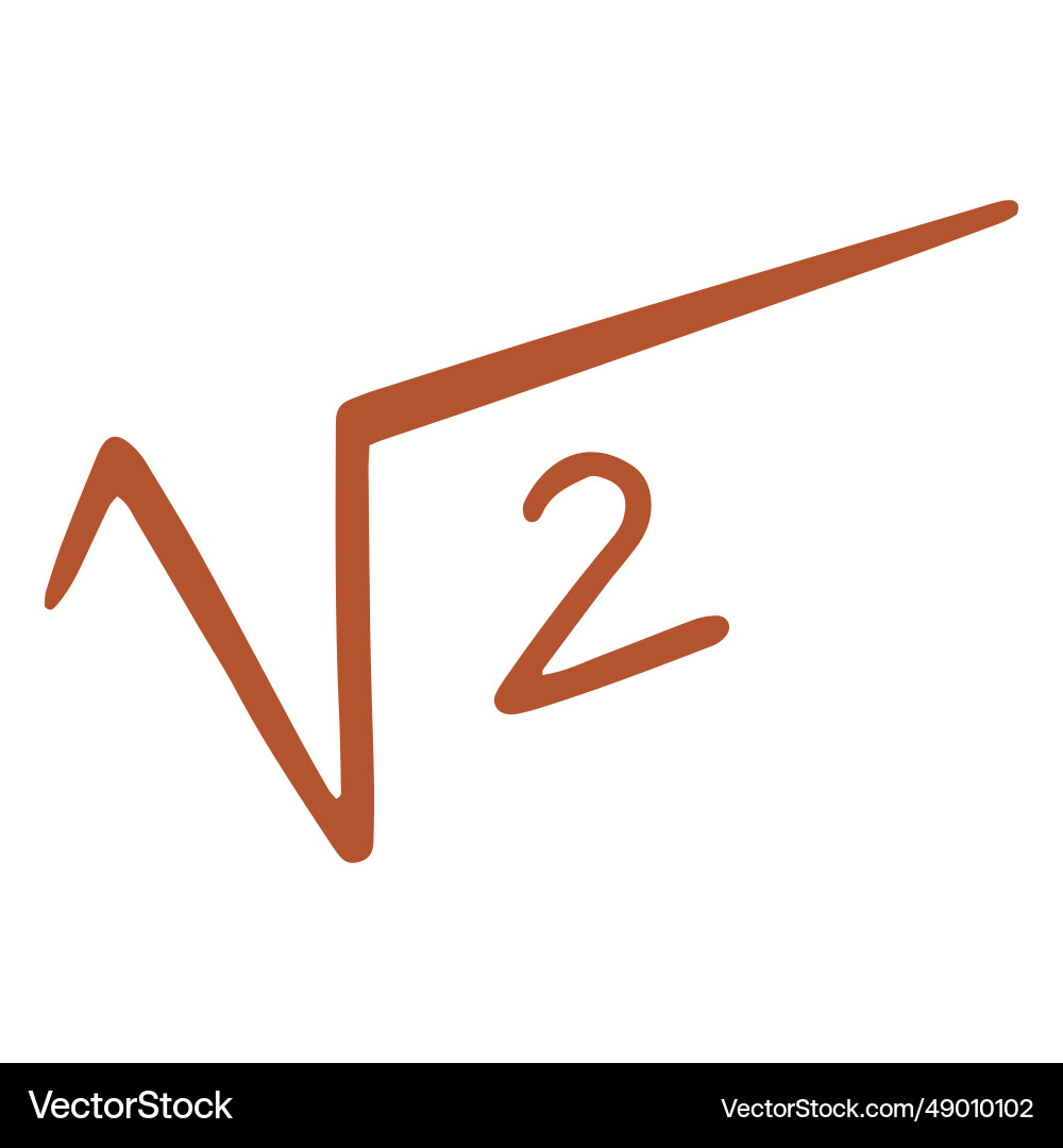 Square root of 2 doodle Royalty Free Vector Image