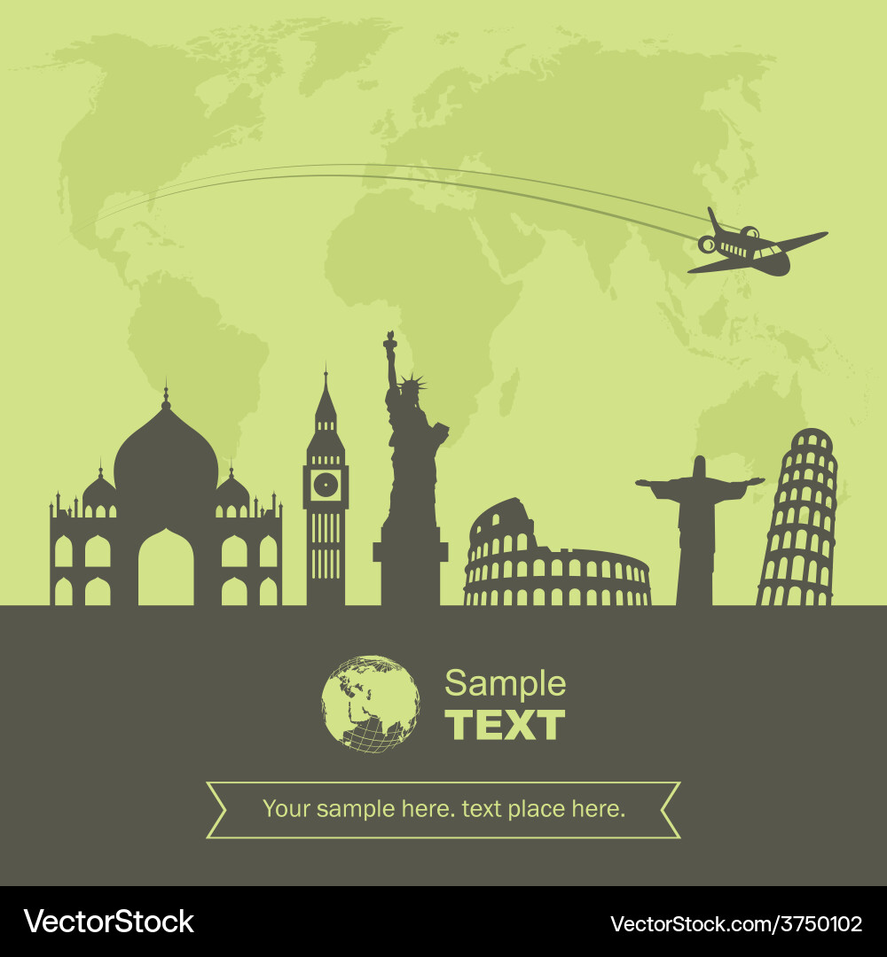 Travel and tourism background Royalty Free Vector Image