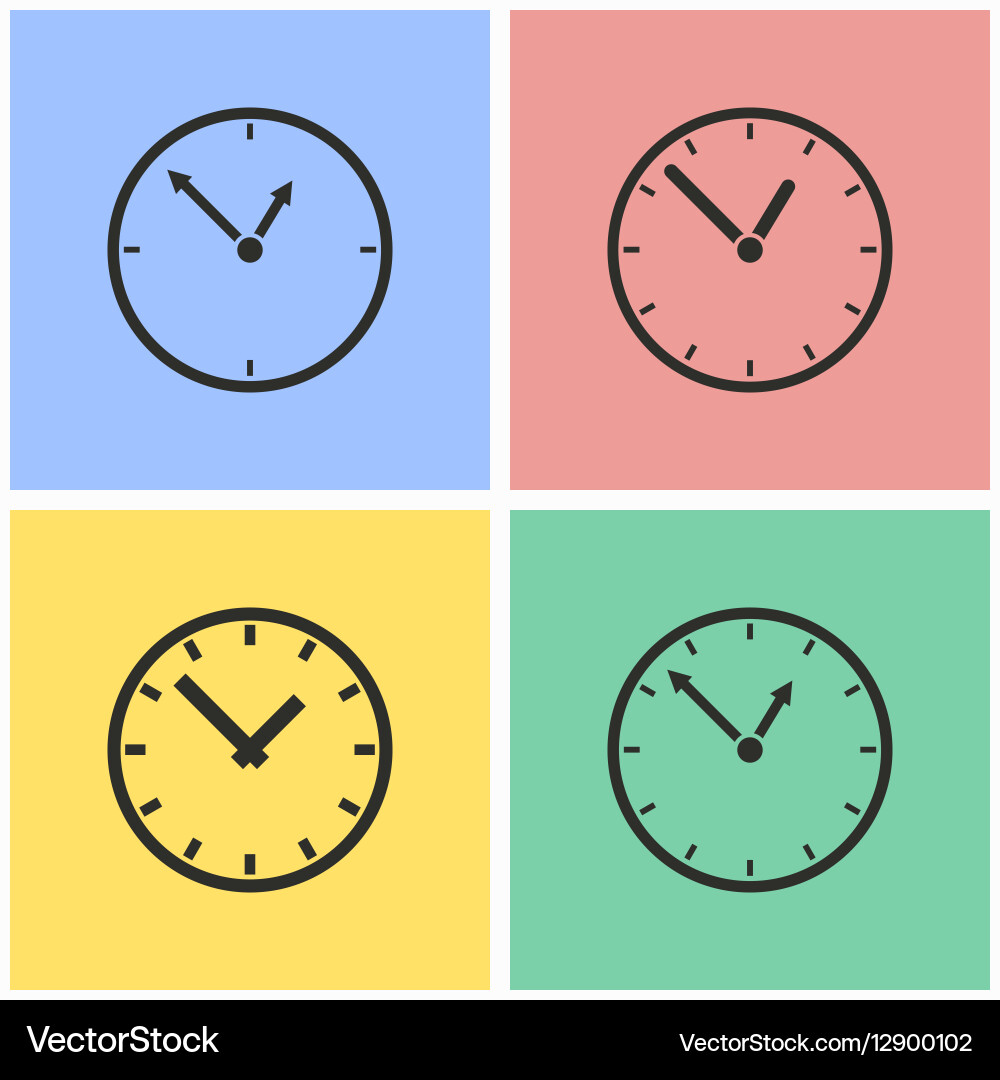 Uhr Icon Set Lizenzfreies Vektorbild - VectorStock