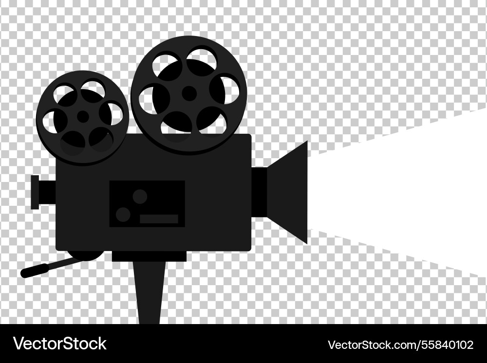 Vintage movie projector template with transparent Vector Image