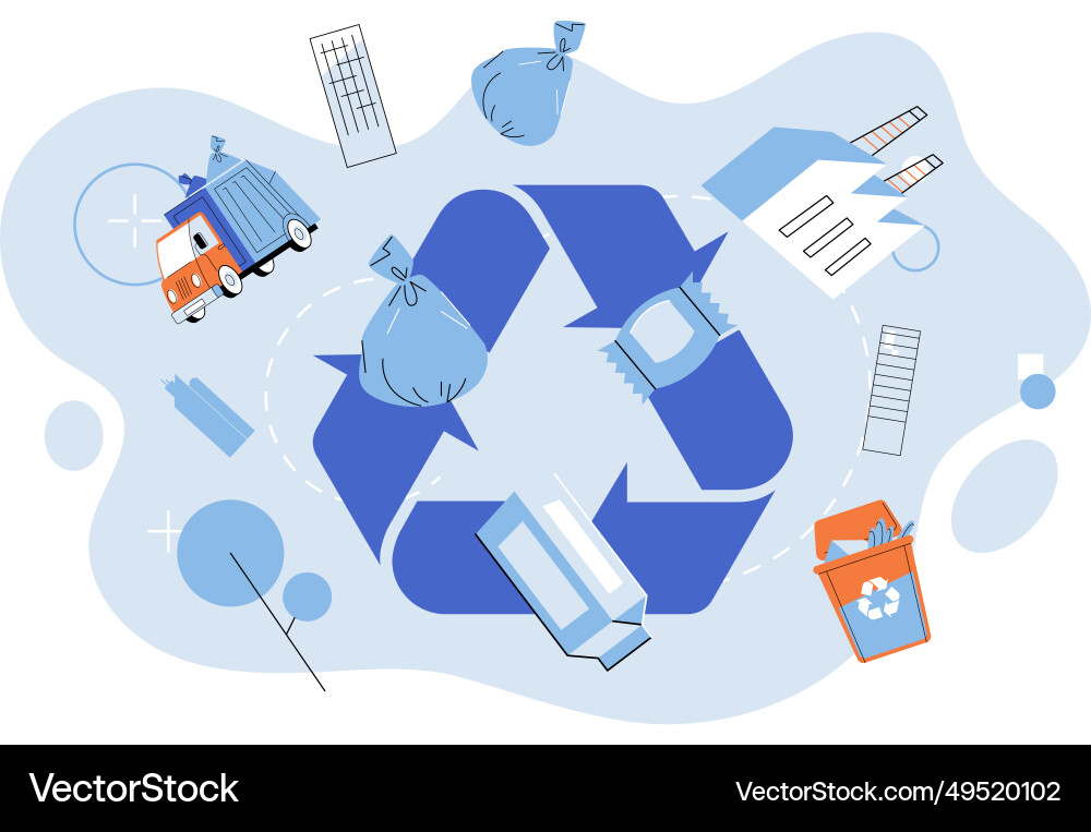 Waste recycling isintegral part Royalty Free Vector Image