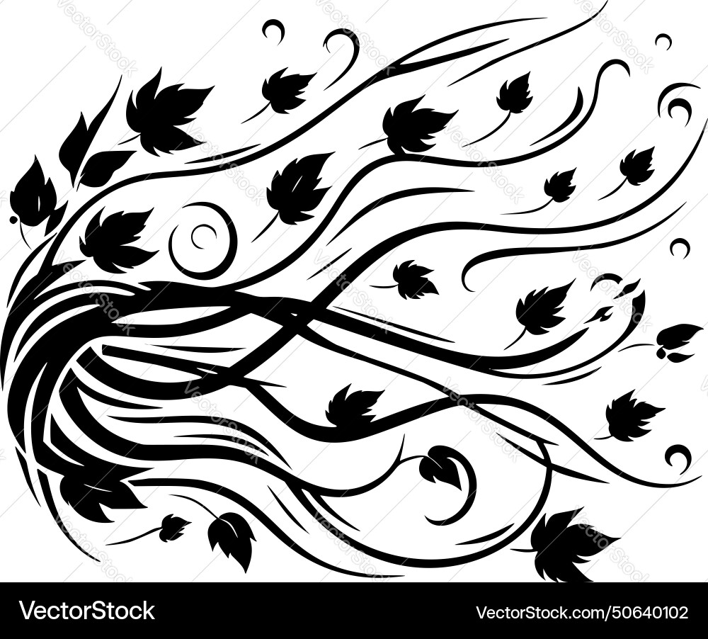 Wind and leaves Royalty Free Vector Image - VectorStock