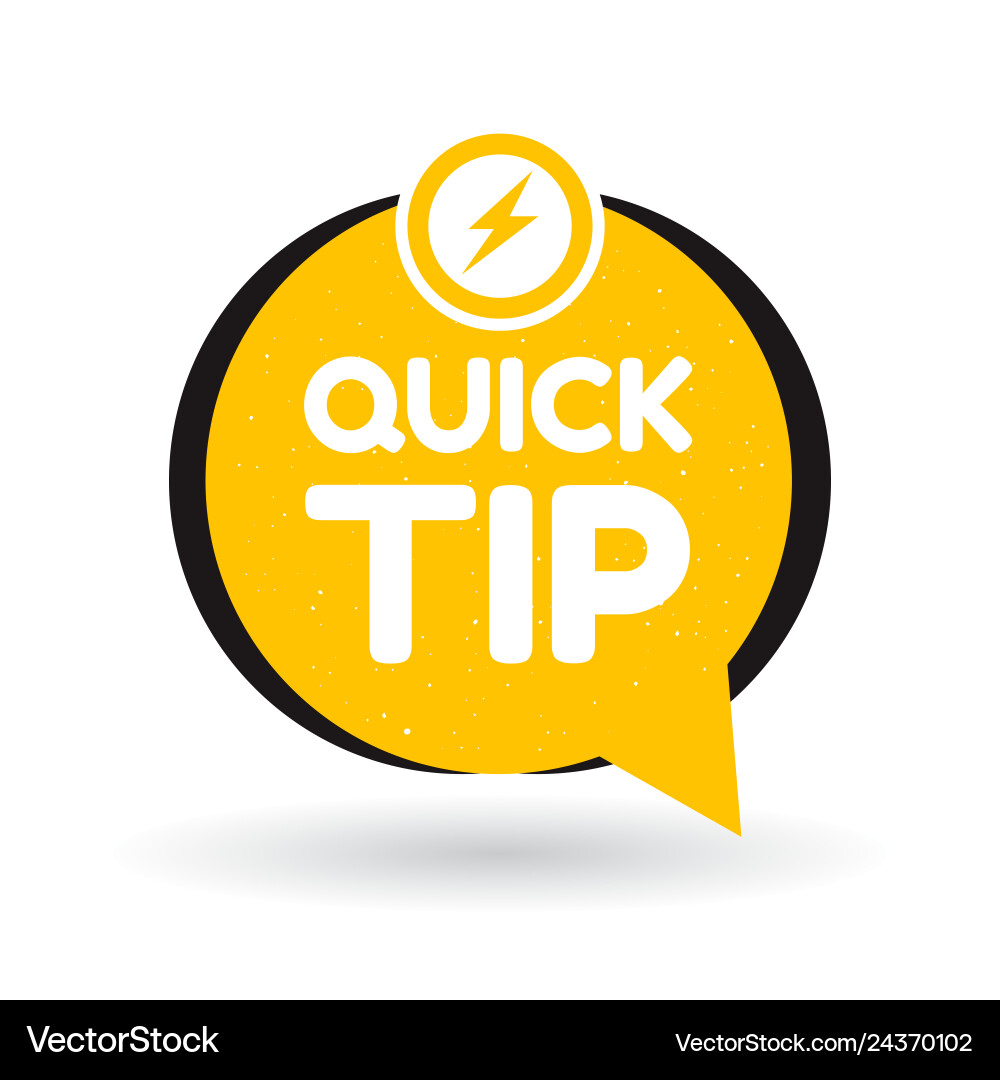 Yellow quick tips logo icon or symbol Royalty Free Vector