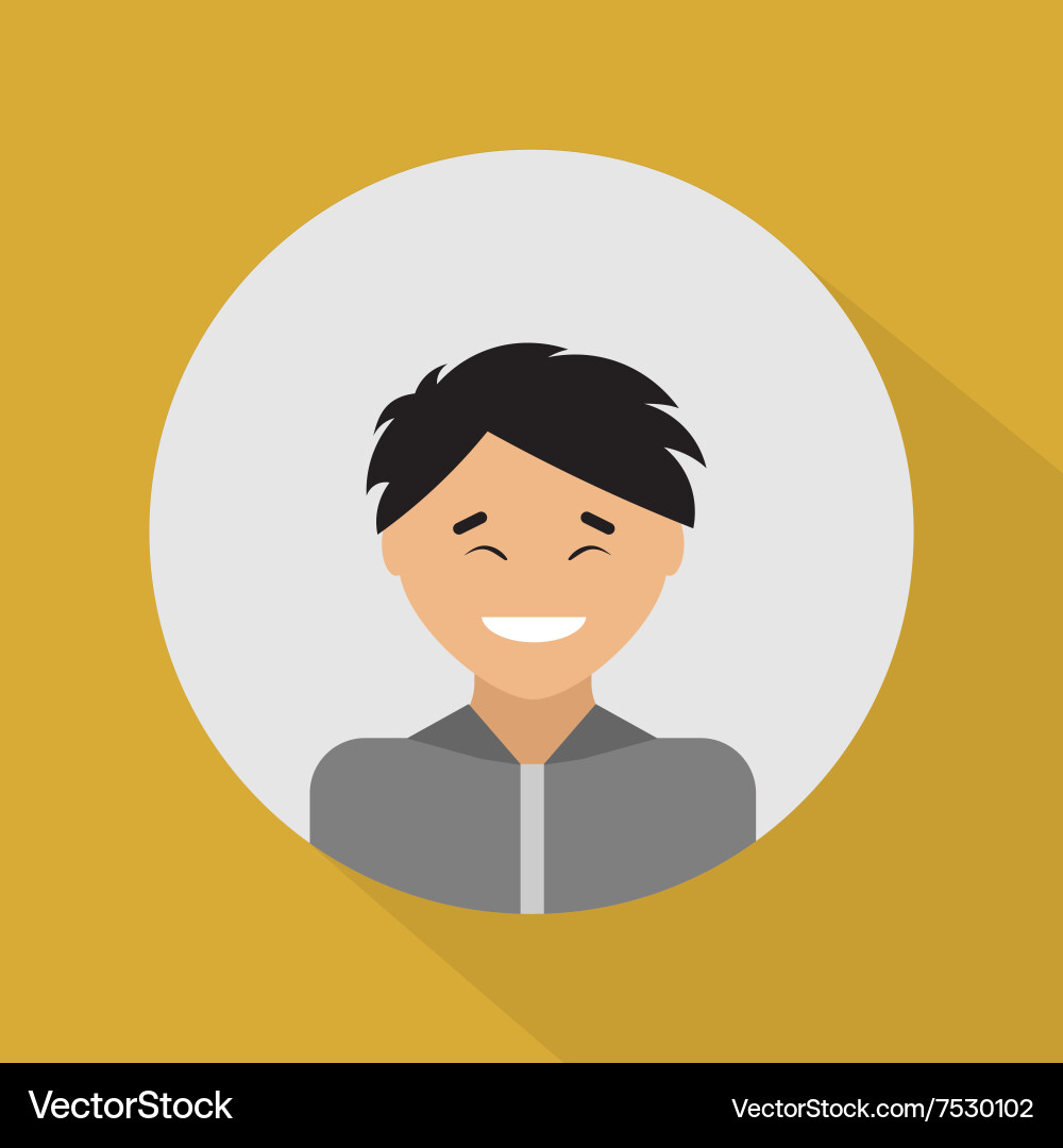 Young asian man flat design Royalty Free Vector Image