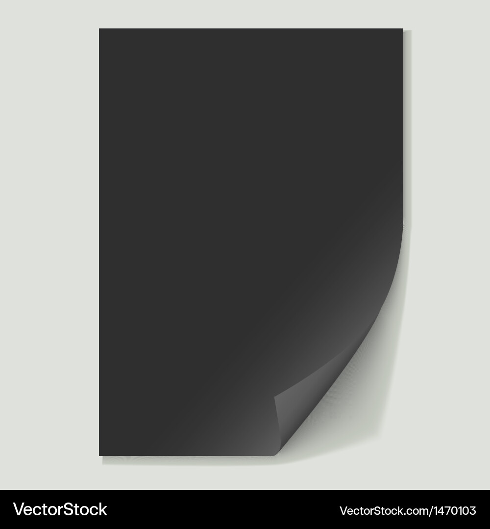 Black paper sheet Royalty Free Vector Image - VectorStock