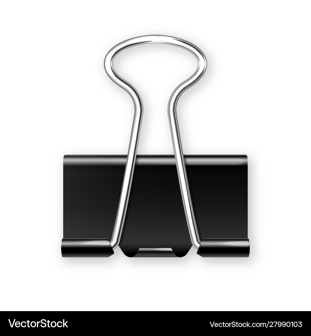 Black realistic paper binder isolated on white Vector Image