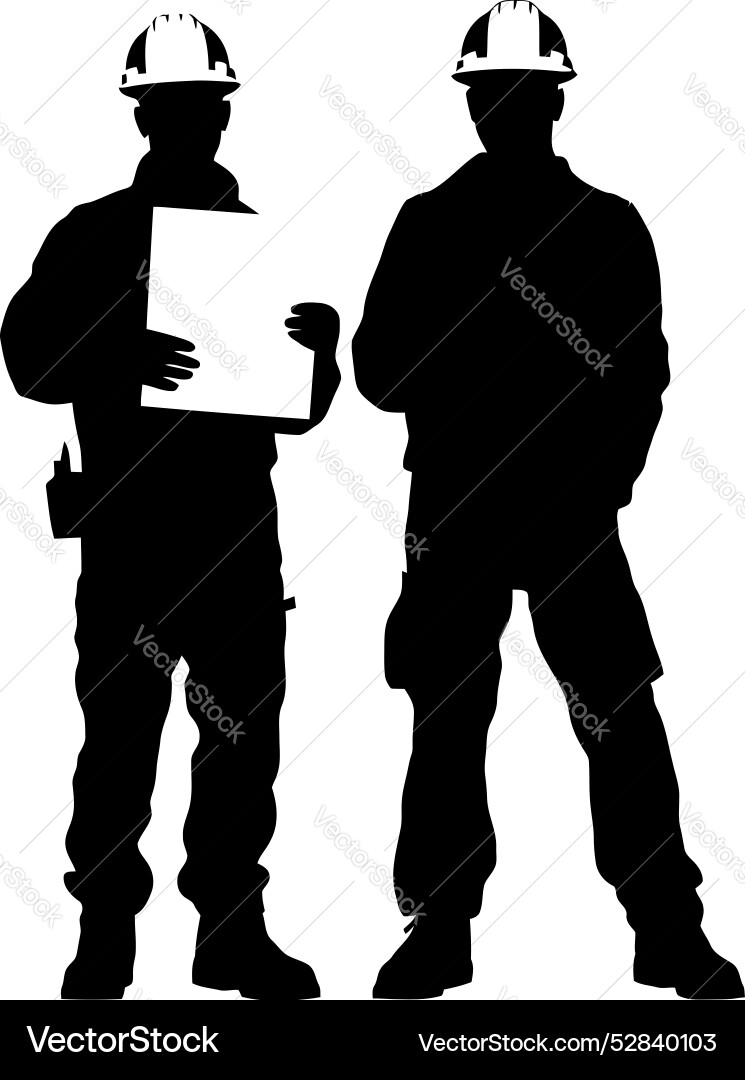Blueprint builders engineer duo emblem creative Vector Image