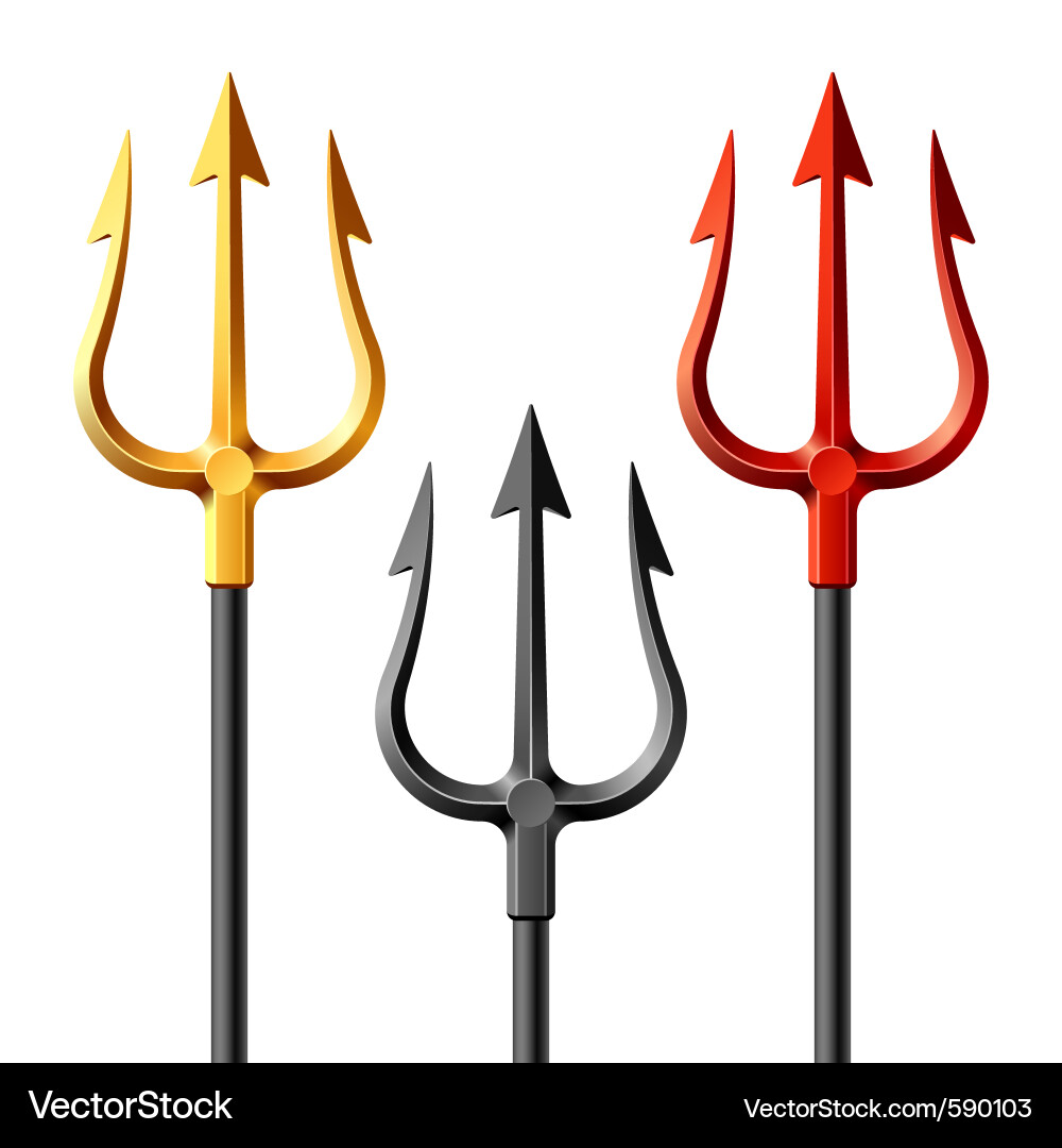 Ceremonial Trident Weapons Royalty Free Vector Image