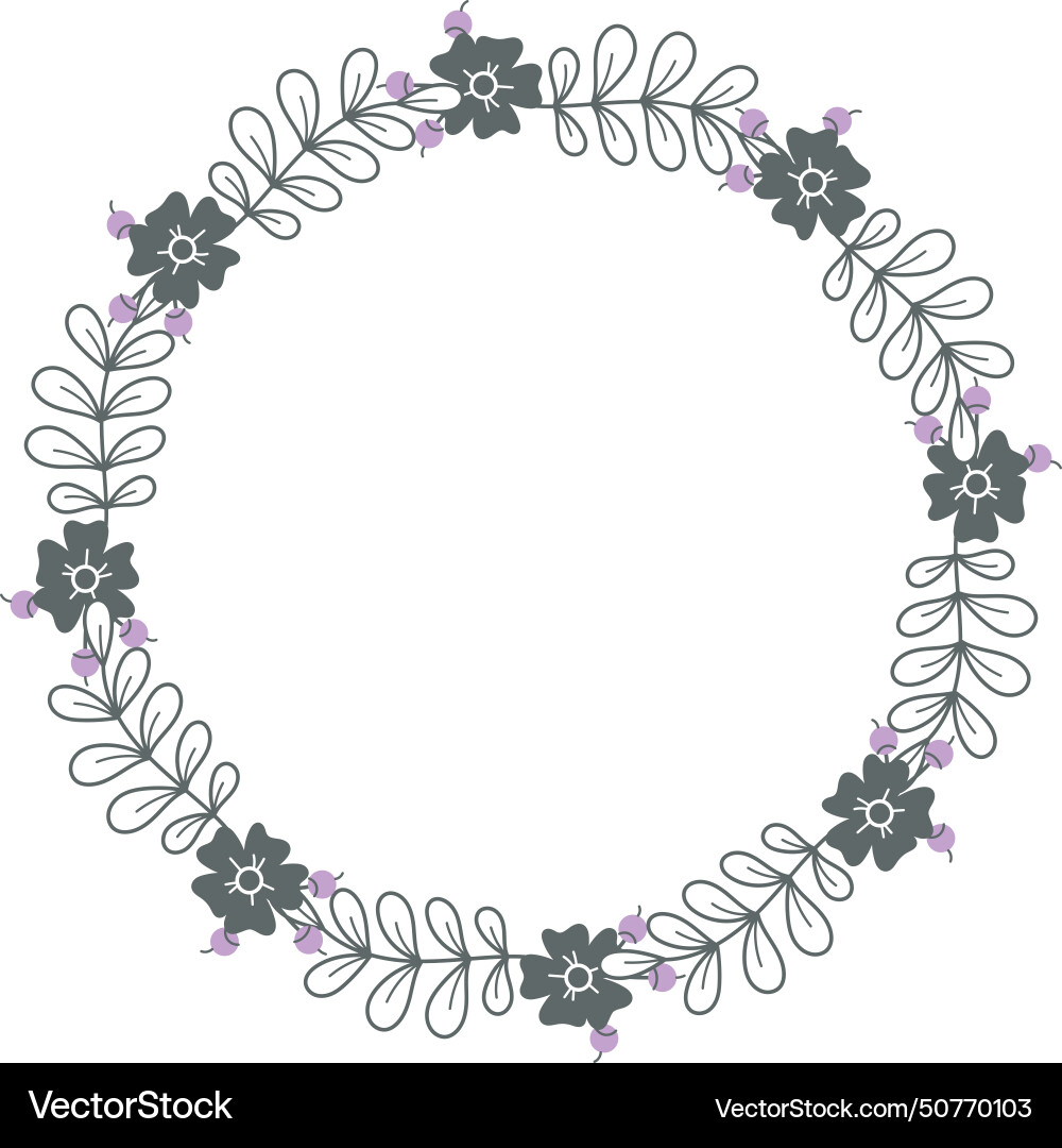 Flower decorative frame botanical elegant round Vector Image