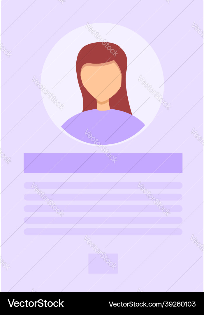 Girl cv icon cartoon work candidate Royalty Free Vector