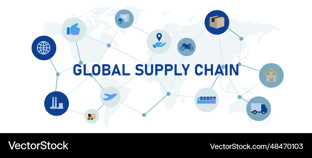 Global supply chain international worldwide Vector Image