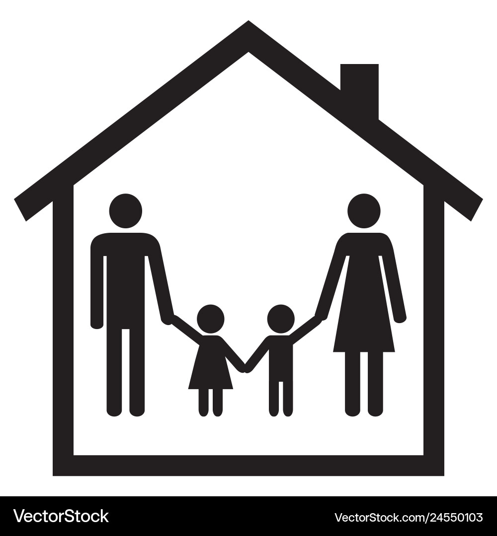 Happy family in a house Royalty Free Vector Image