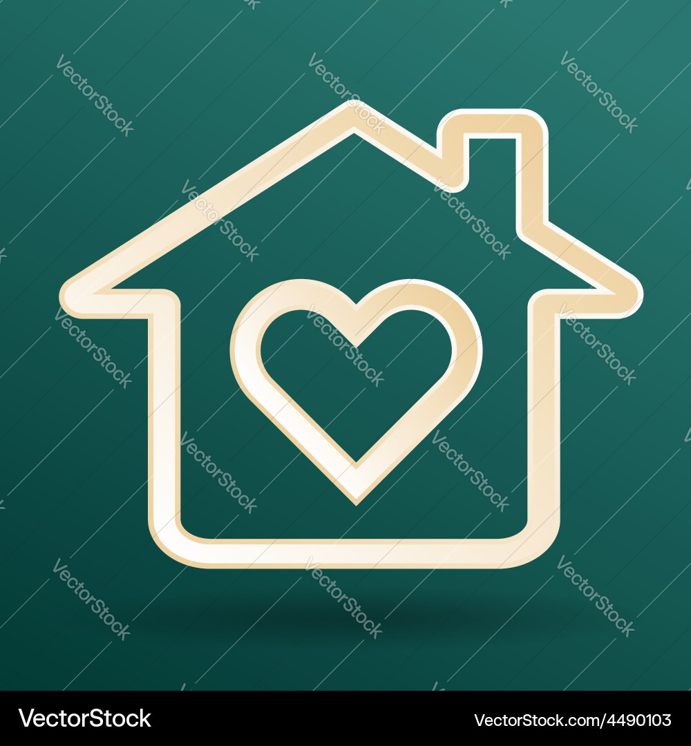 Zuhause Herz Liebe Lizenzfreies Vektorbild - VectorStock