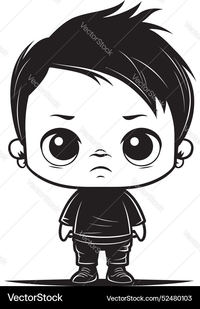 Lachrymose luke sobbing cartoon boy emblem Vector Image