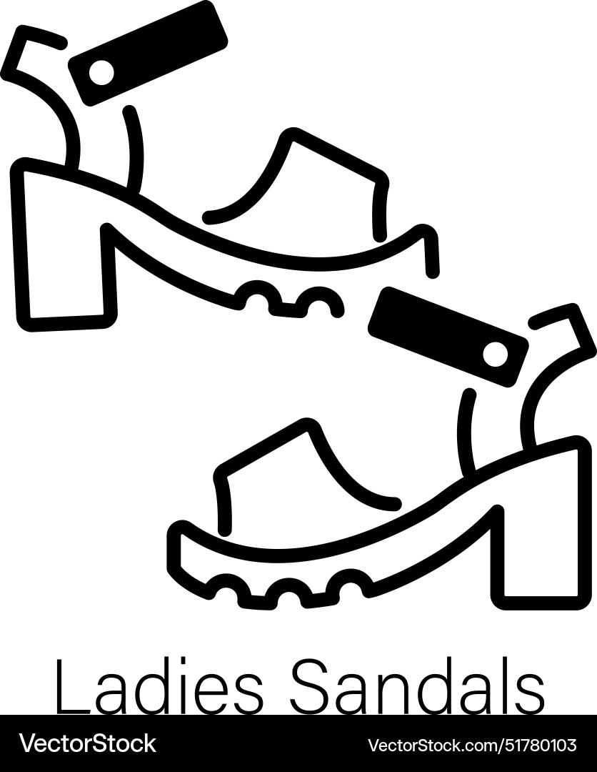Ladies sandals Royalty Free Vector Image - VectorStock