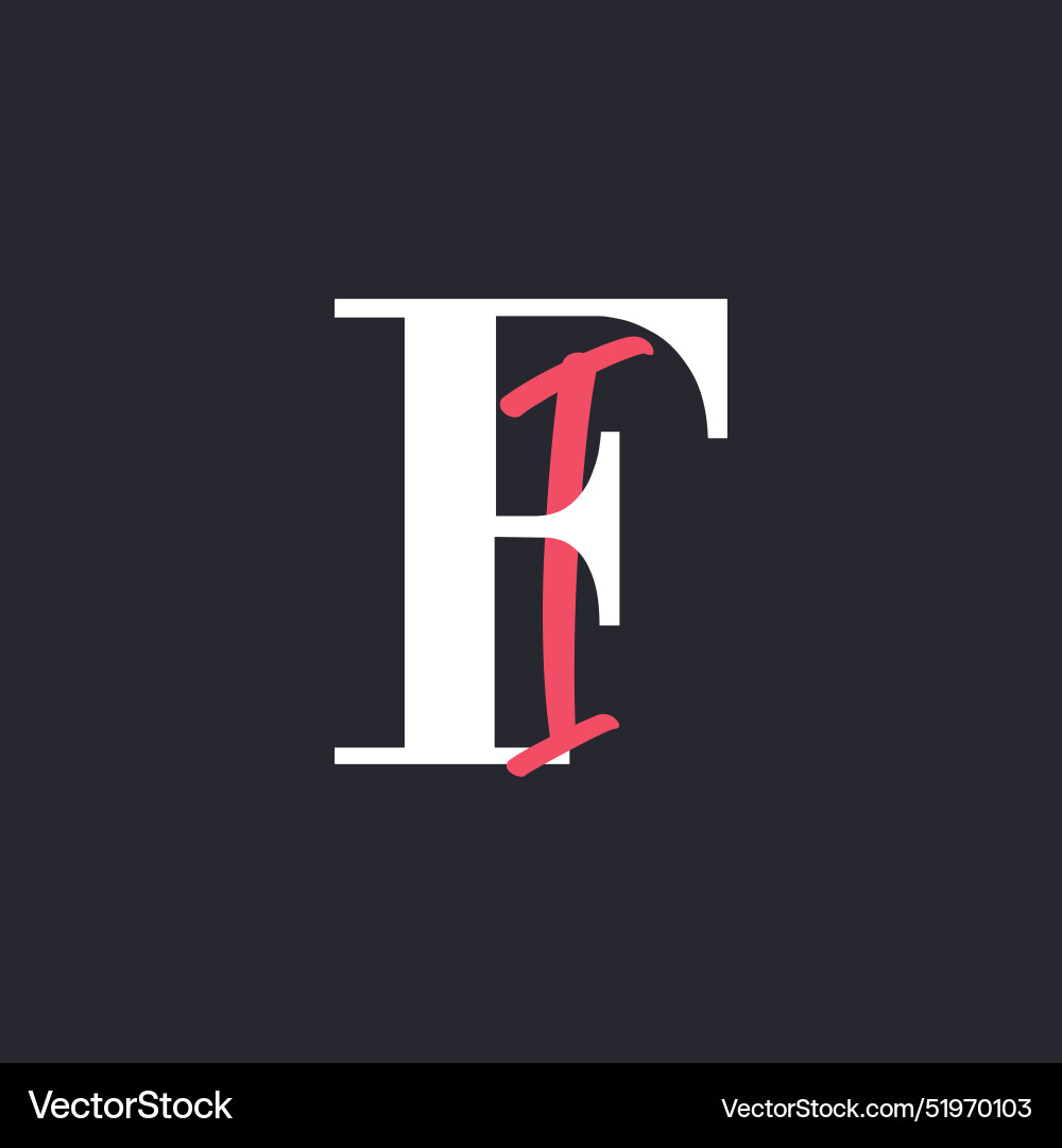 Letter fi logo perfectly blended initials Vector Image