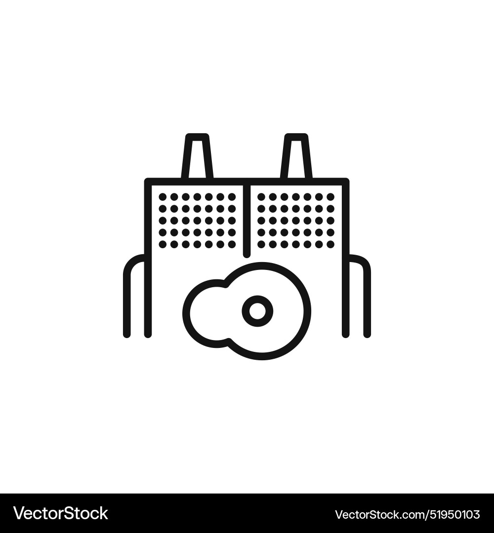 Meat factory logo sign outline Royalty Free Vector Image