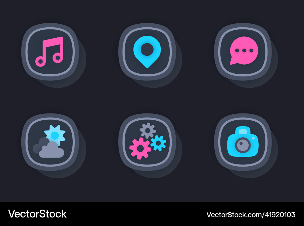 Mobile app web concept of 3d paper icons set Vector Image