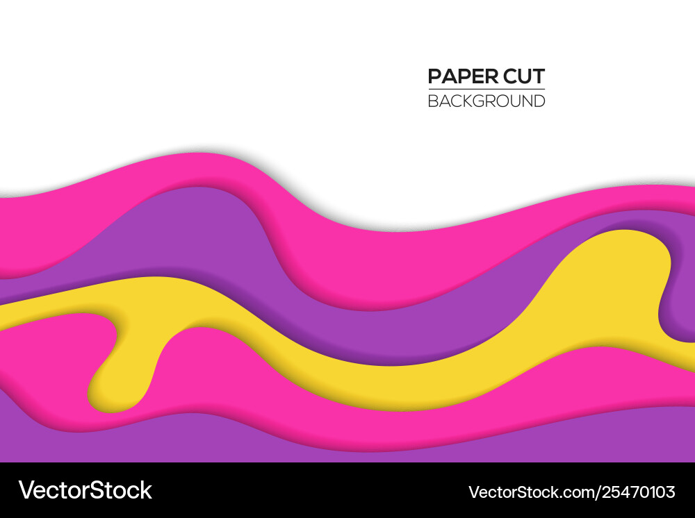 Modern paper cut cover template Royalty Free Vector Image
