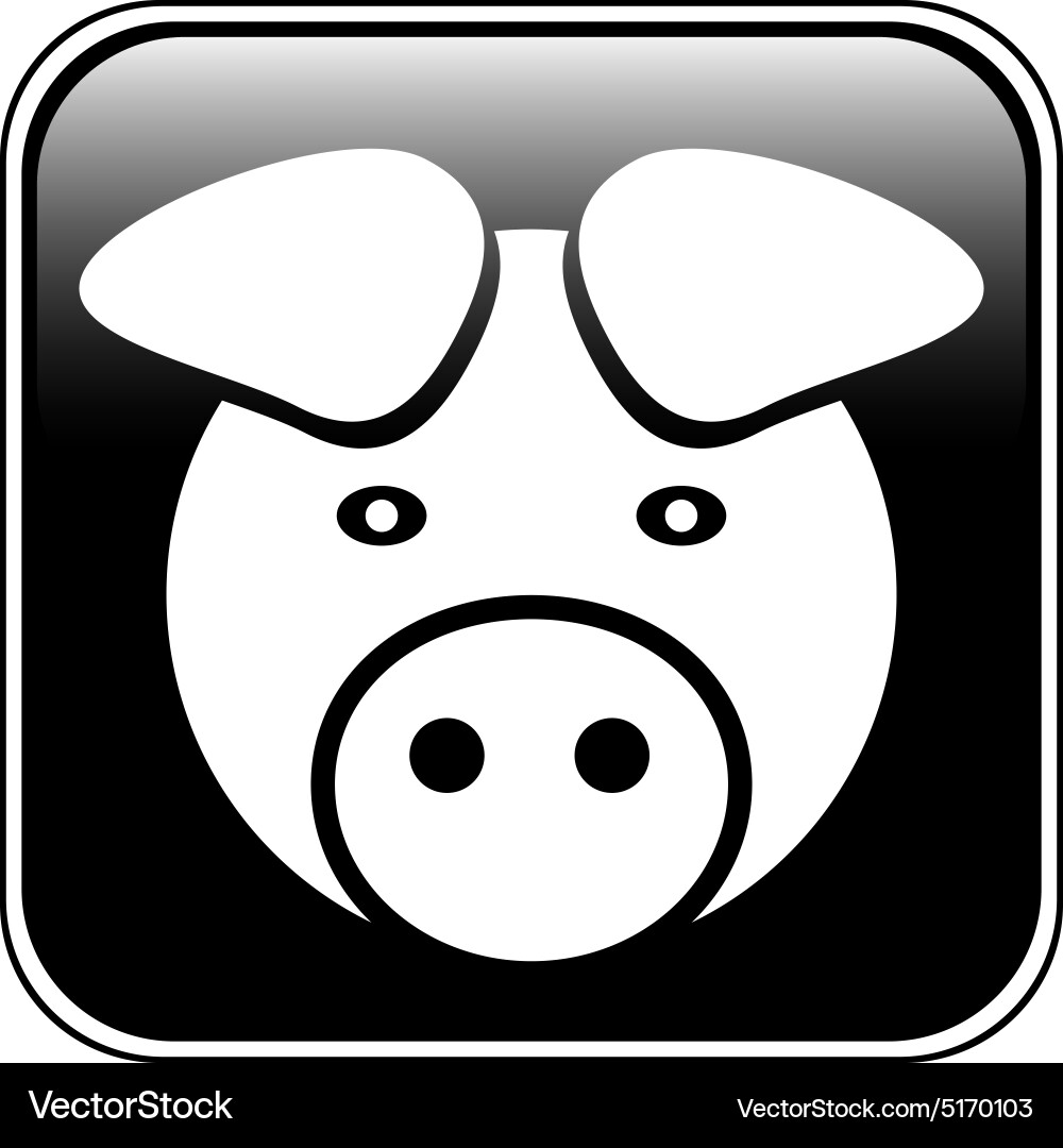 Pig symbol button Royalty Free Vector Image - VectorStock