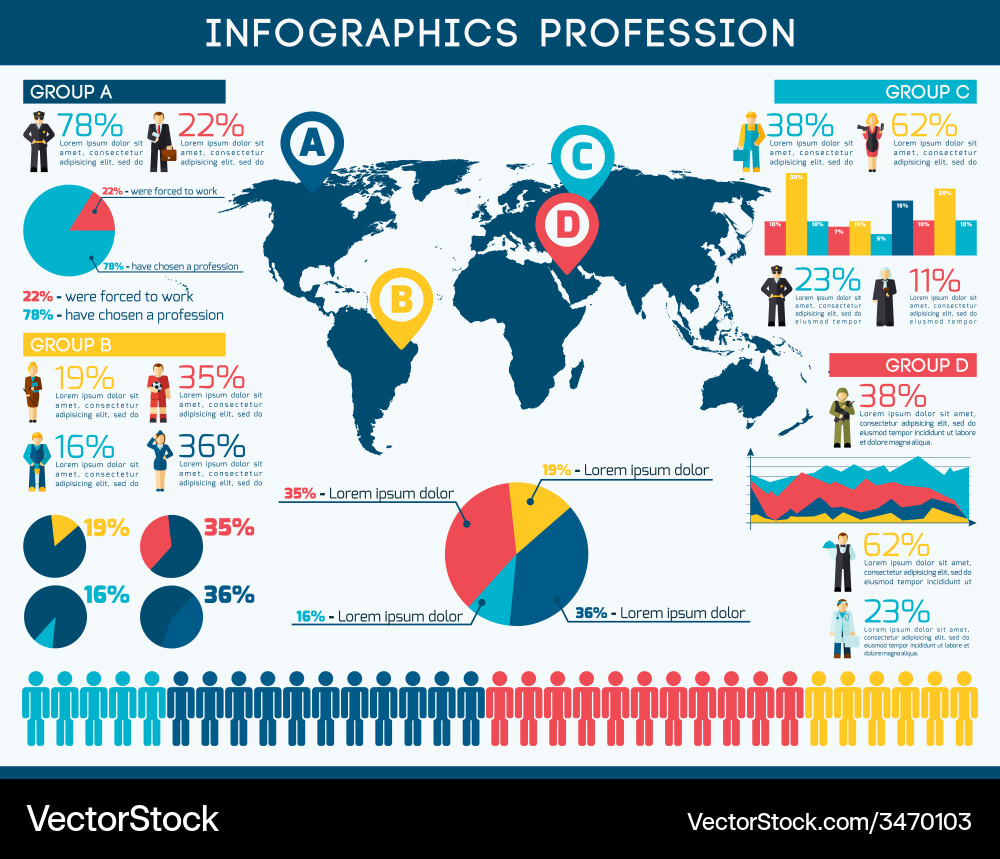 Profession infographic set Royalty Free Vector Image