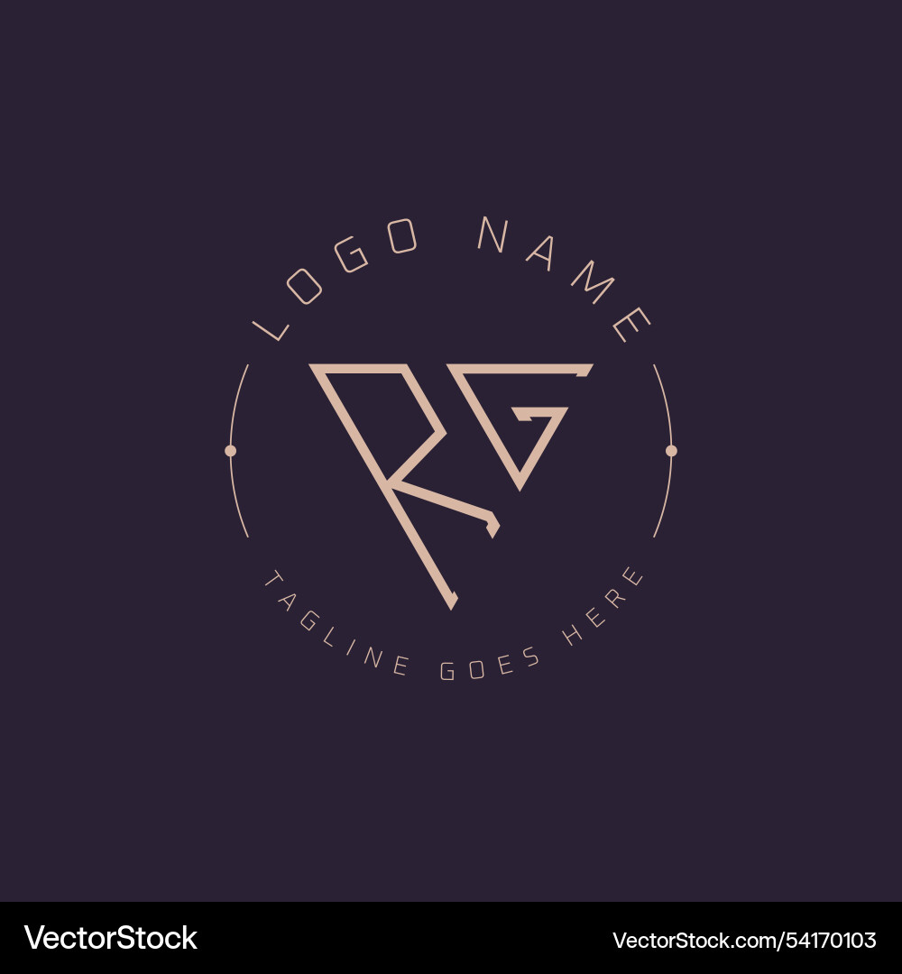Professional rg logo modern minimal letter Vector Image