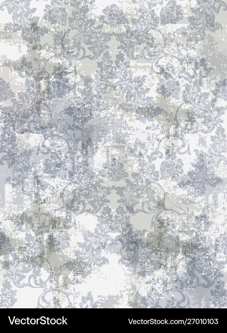 Rococo baroque texture pattern floral ornament Vector Image