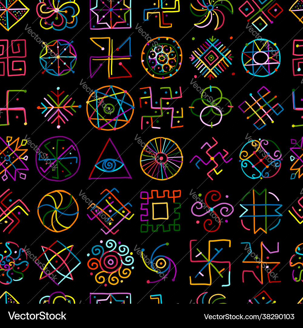 Sacred geometry background seamless pattern Vector Image