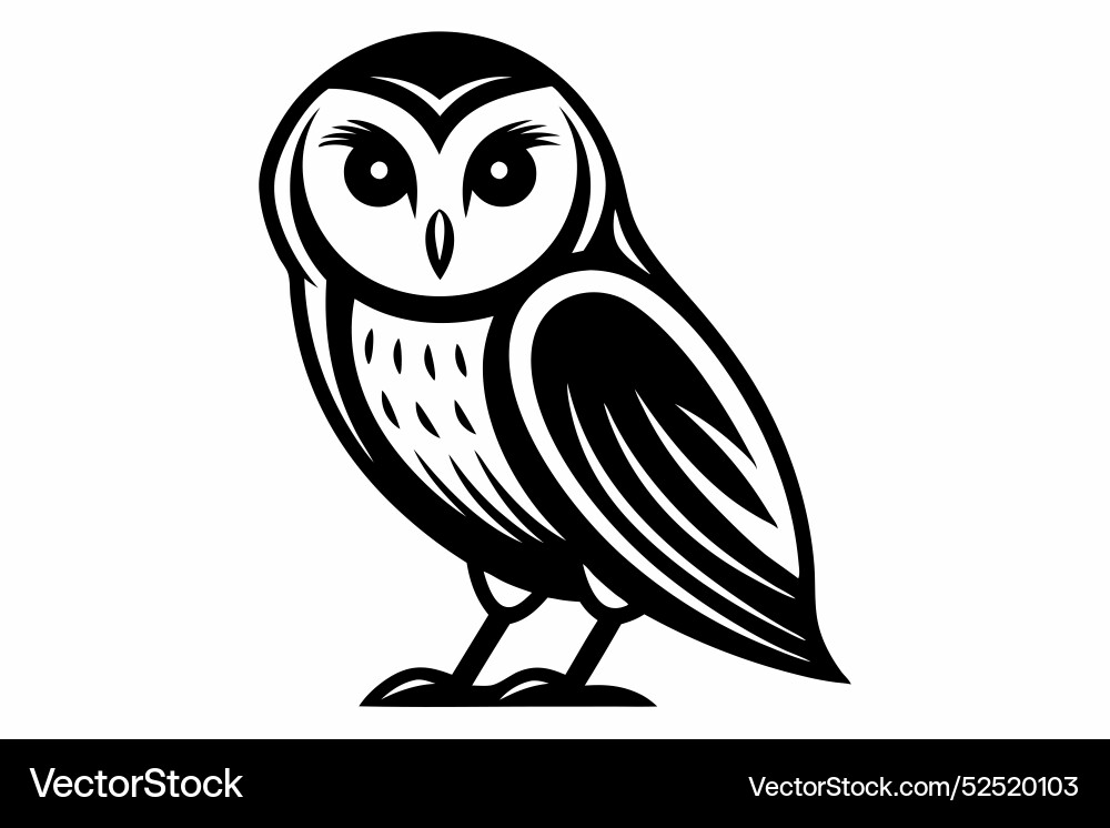 Silhouette barn owl b Royalty Free Vector Image