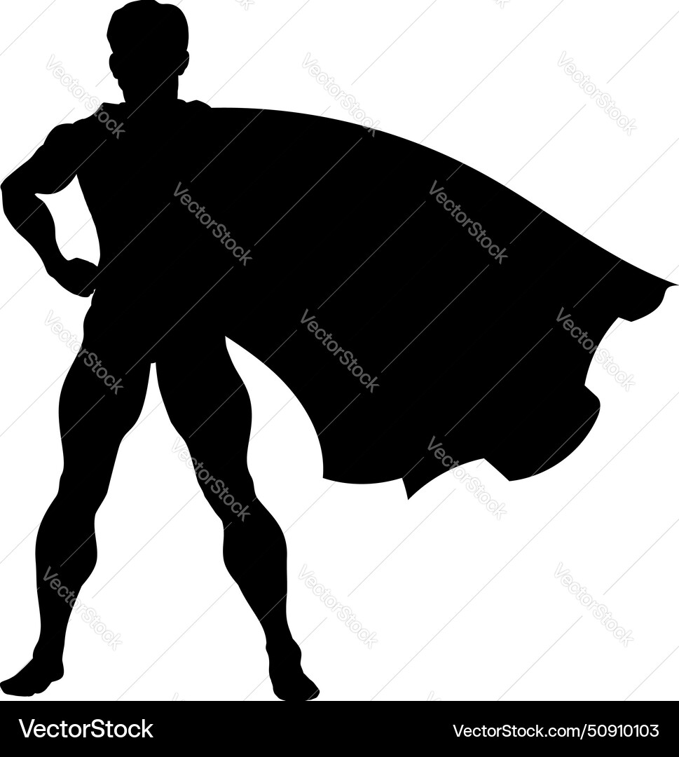 Silhouette superhero graphic Royalty Free Vector Image