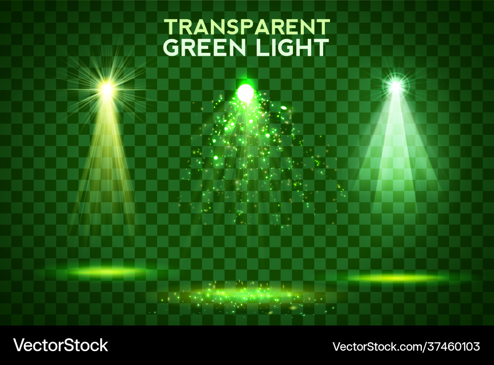 Transparent green light effects on a dark Vector Image
