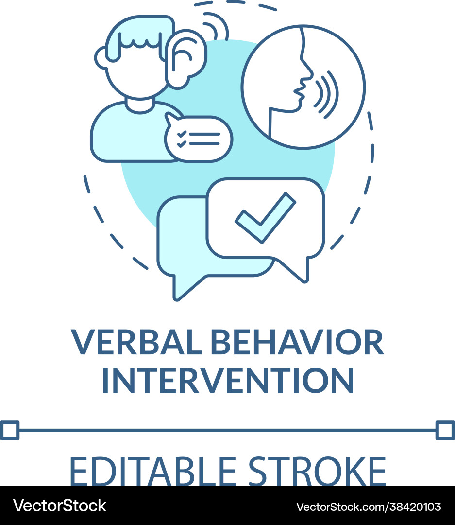 Verbal behavior intervention concept icon Vector Image