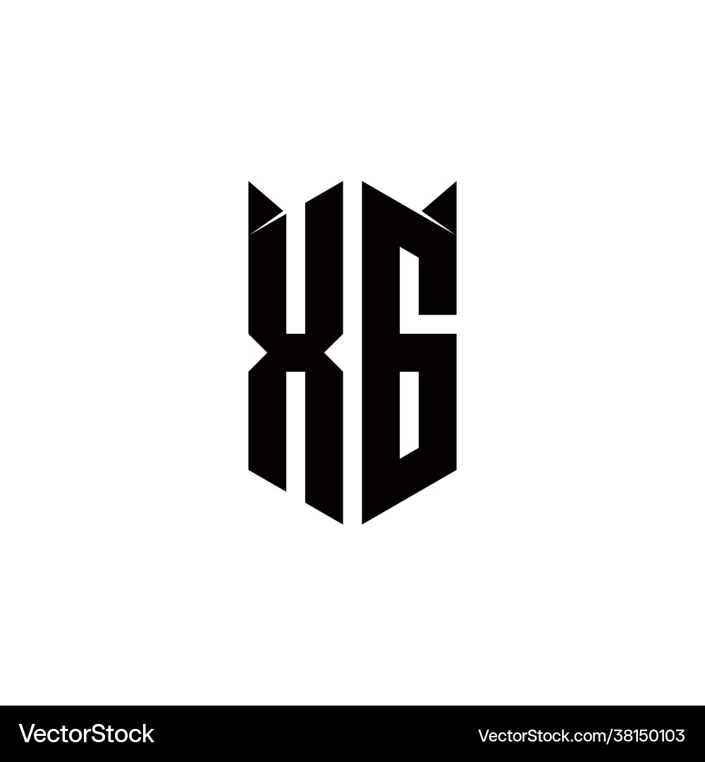 Xg logo monogram with shield shape designs Vector Image