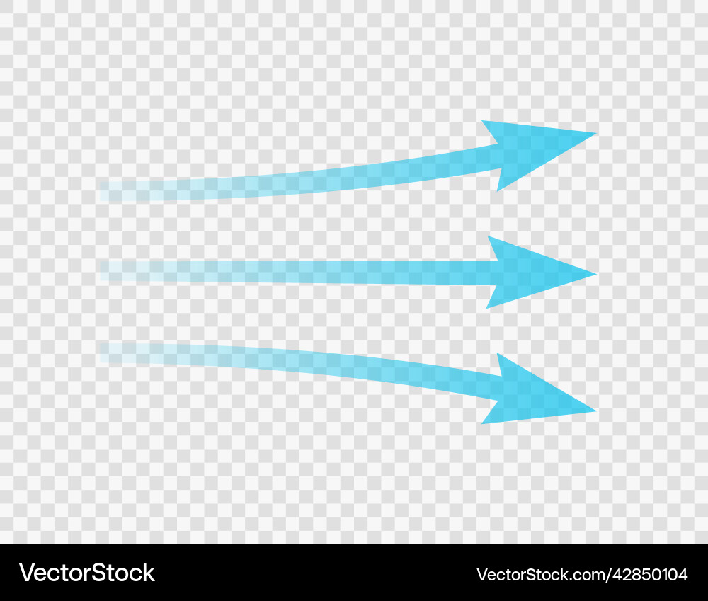 Air flow blue arrow showing direction of Vector Image