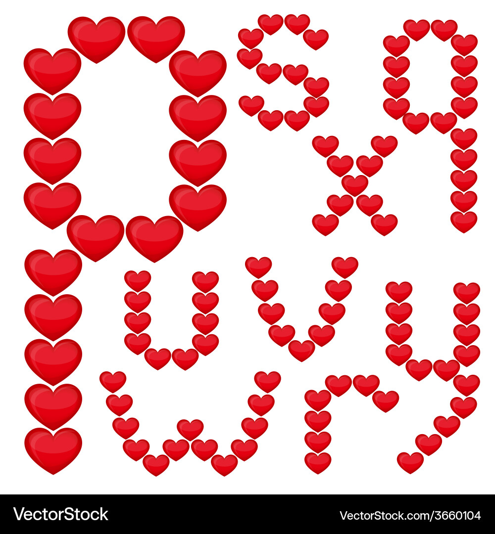 Alphabet from the heart Royalty Free Vector Image