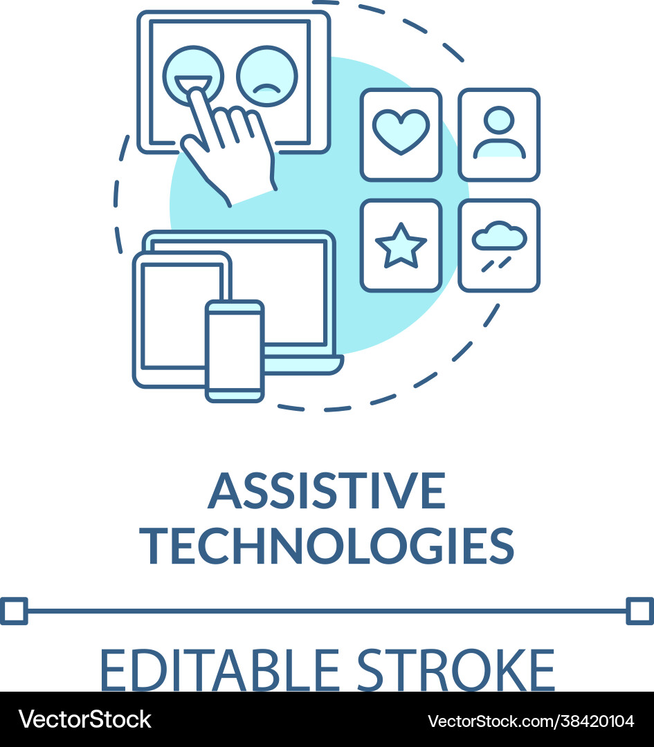 Assistive technologies concept icon Royalty Free Vector