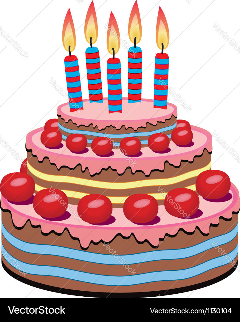 Birthday cake Royalty Free Vector Image - VectorStock