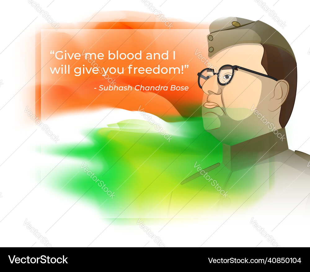 Concept of netaji subhas chandra bose jayanti 23 Vector Image