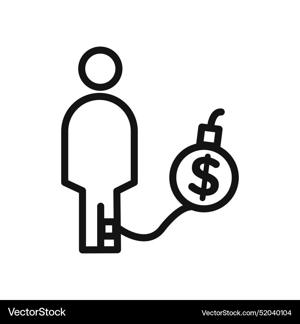 Debt holders icon black and white sign Royalty Free Vector