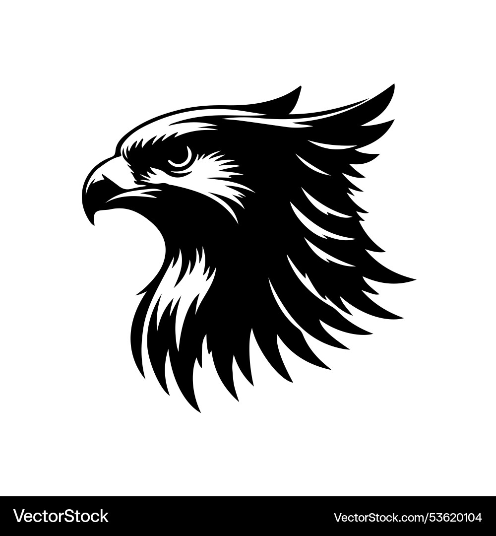 Falcon head logo icon arts Royalty Free Vector Image