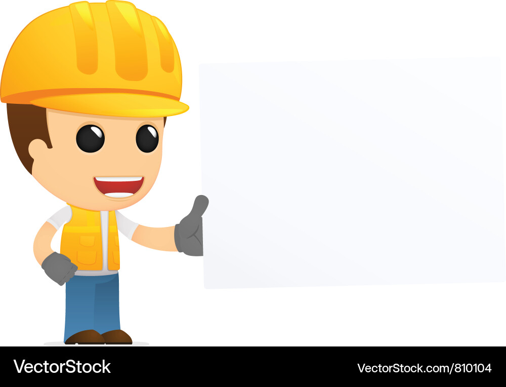 Funny cartoon builder Royalty Free Vector Image