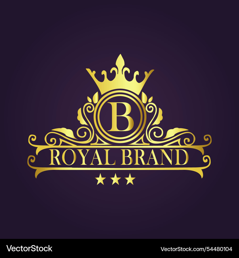 Letter b luxury gold logo concept Royalty Free Vector Image