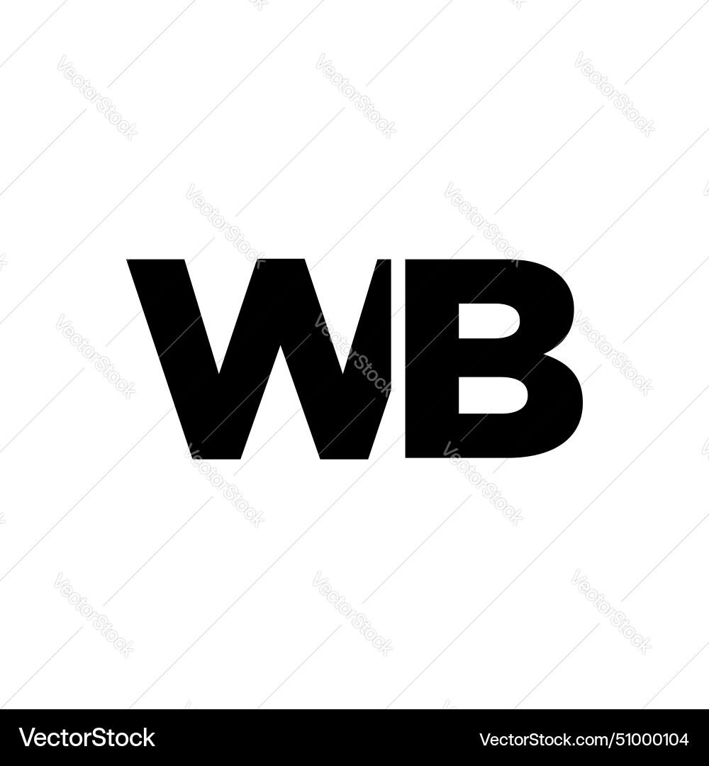 Letter w and b wb logo design template minimal Vector Image