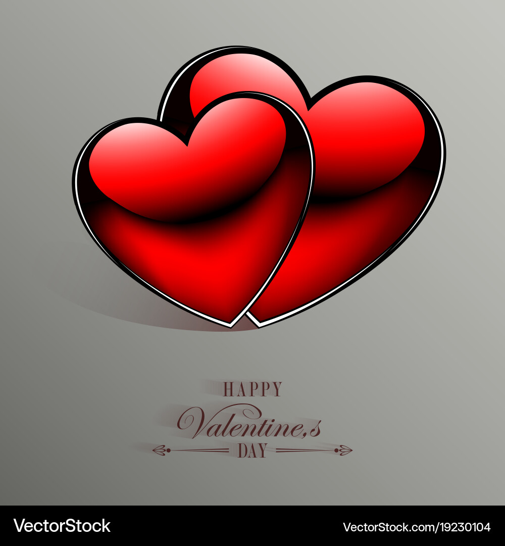 Light design with silhouette of two hearts Vector Image