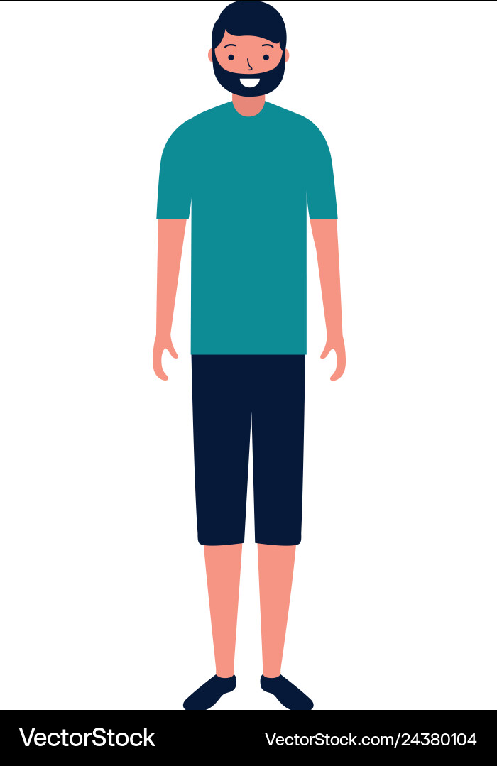 Man standing character white background Royalty Free Vector