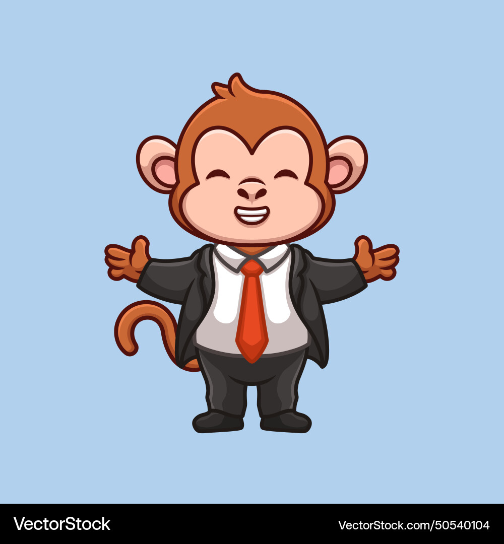Manager monkey cute cartoon Royalty Free Vector Image
