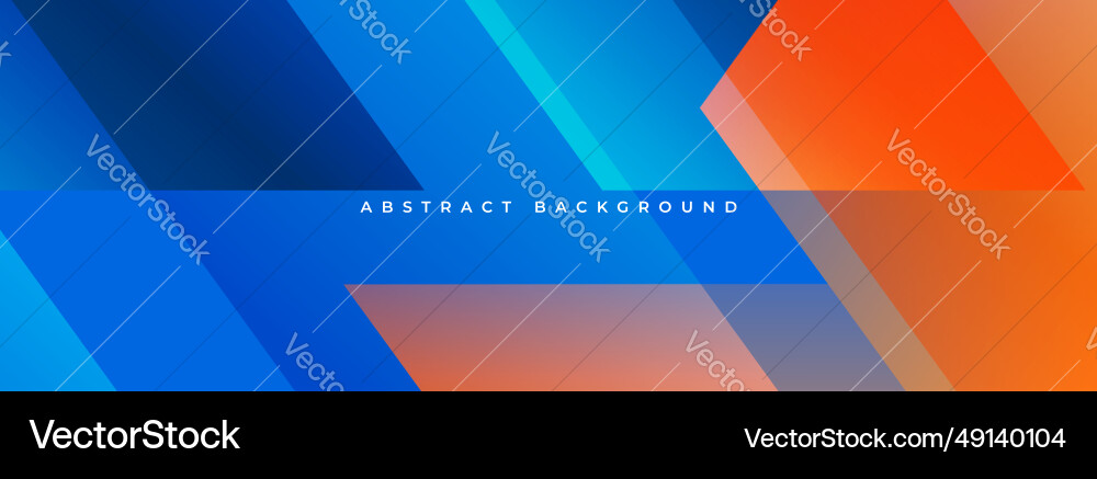 Orange and blue modern abstract wide banner Vector Image