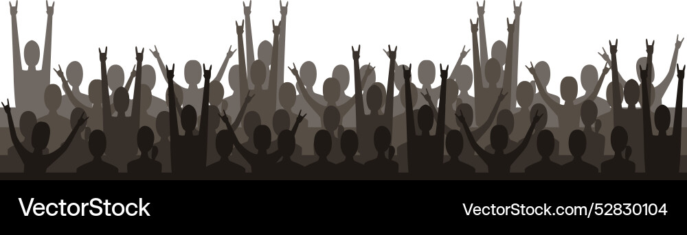 Rock concert crowd people audience gray Royalty Free Vector
